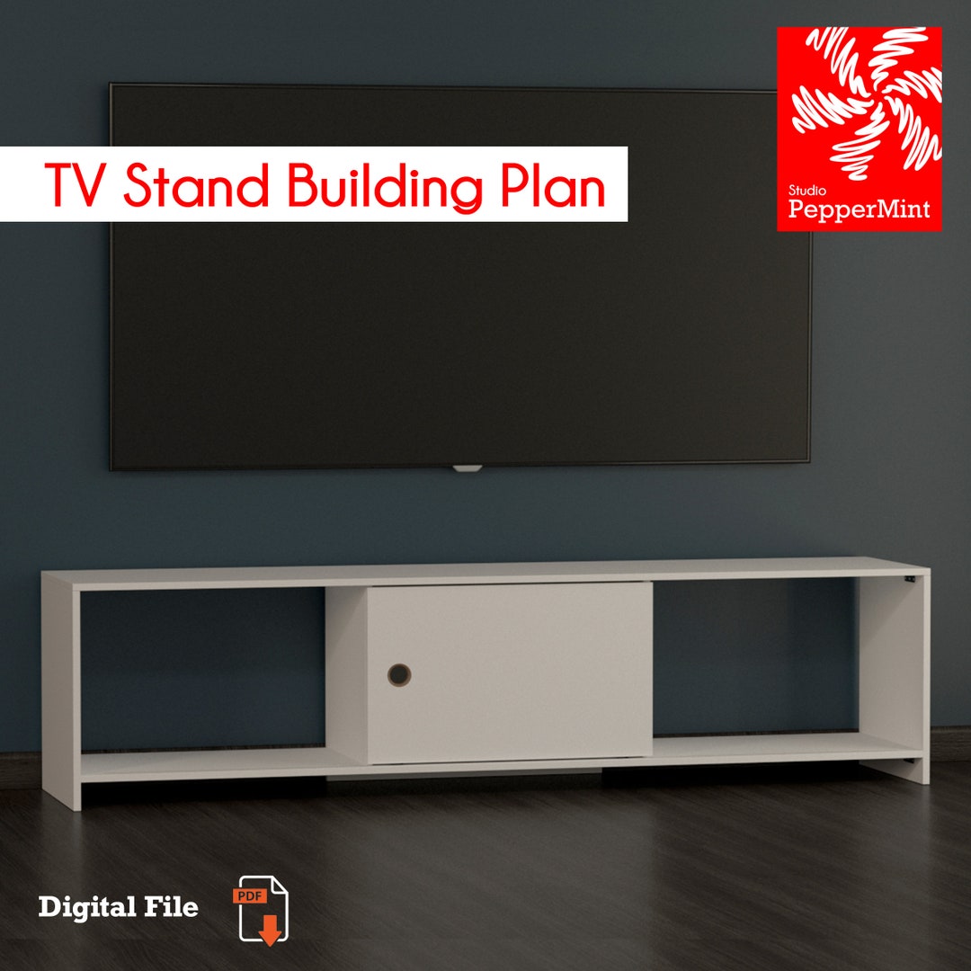 Tv Stand Building Plan, PDF Plans, Digital Plans, PDF Printable Guide ...