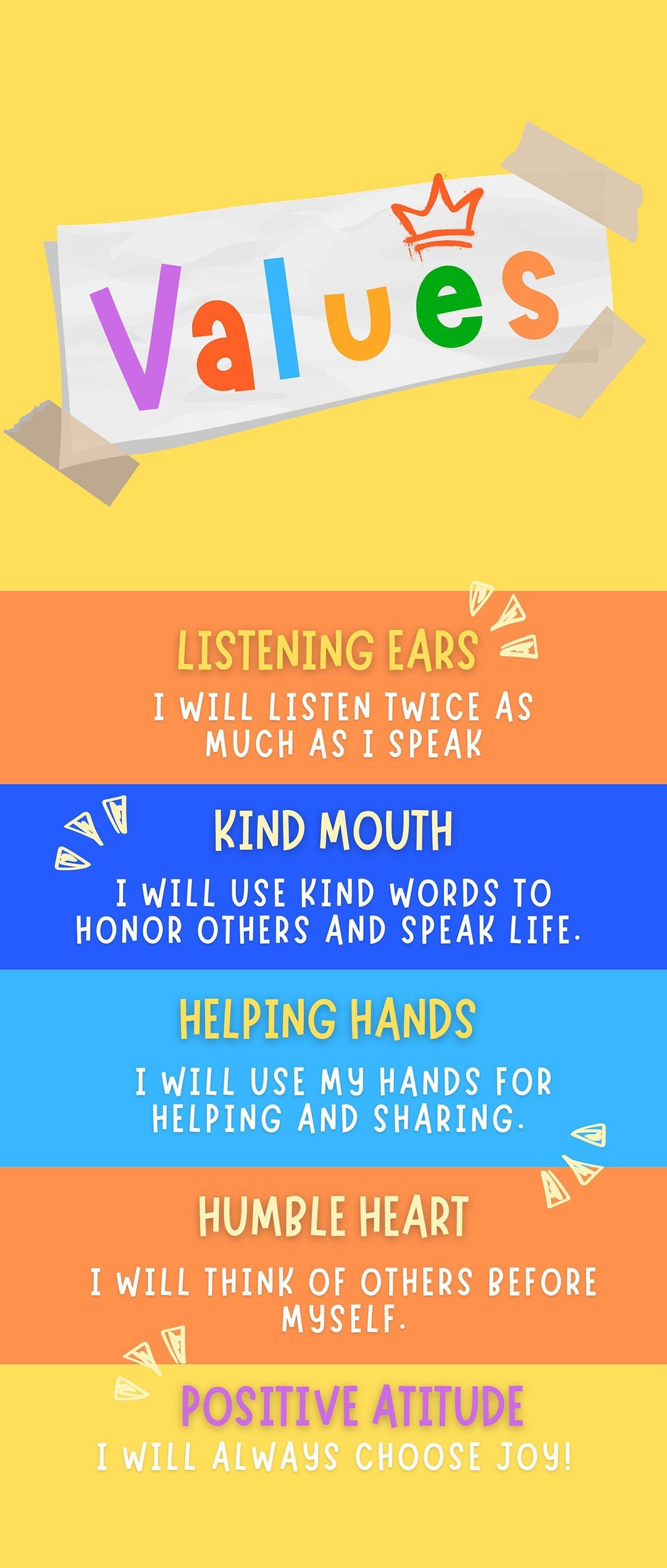 Kid's Ministry "values" - Etsy