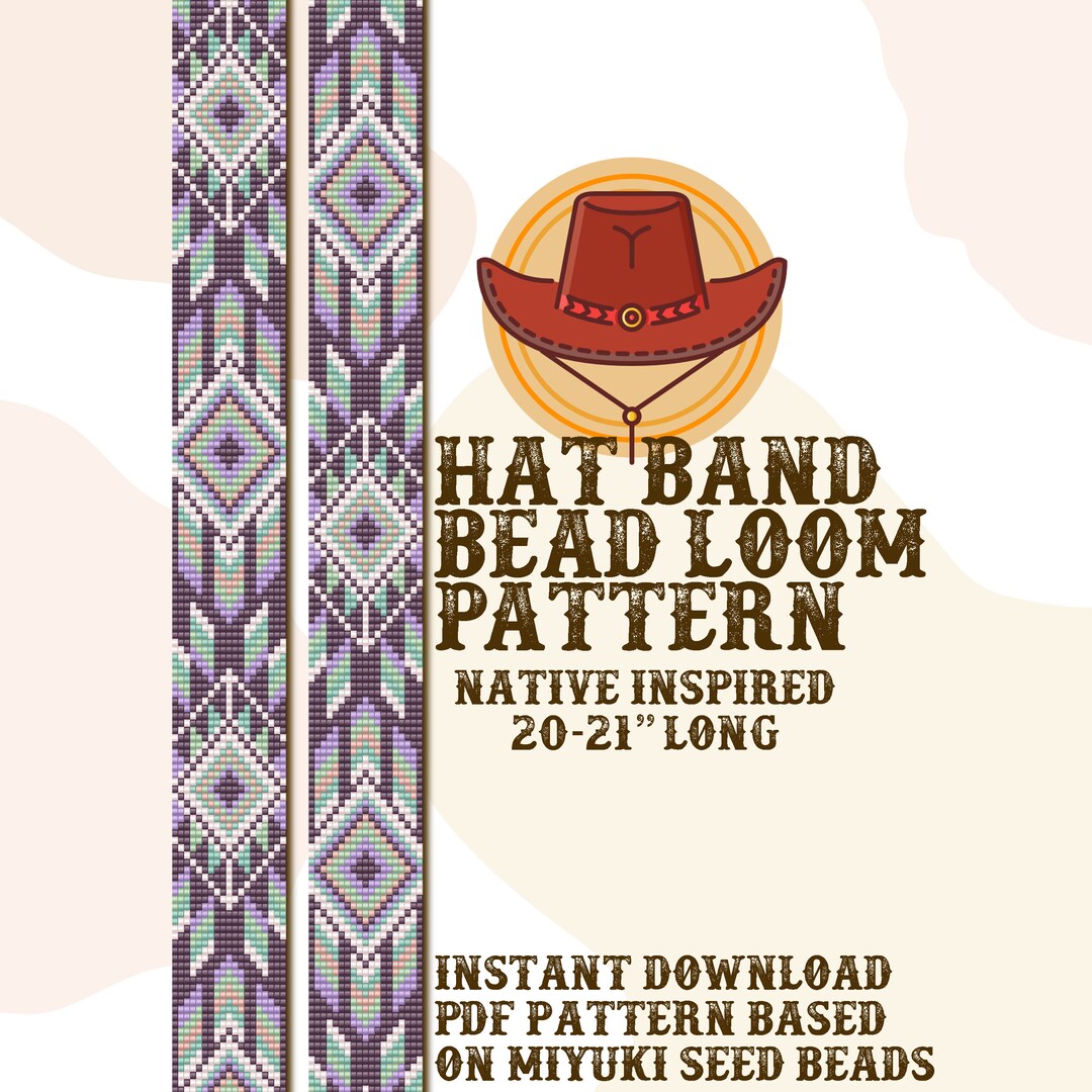 Misty Autmn Hat Band Pattern - Hat Band Native Bead Loom Pattern - PDF ...