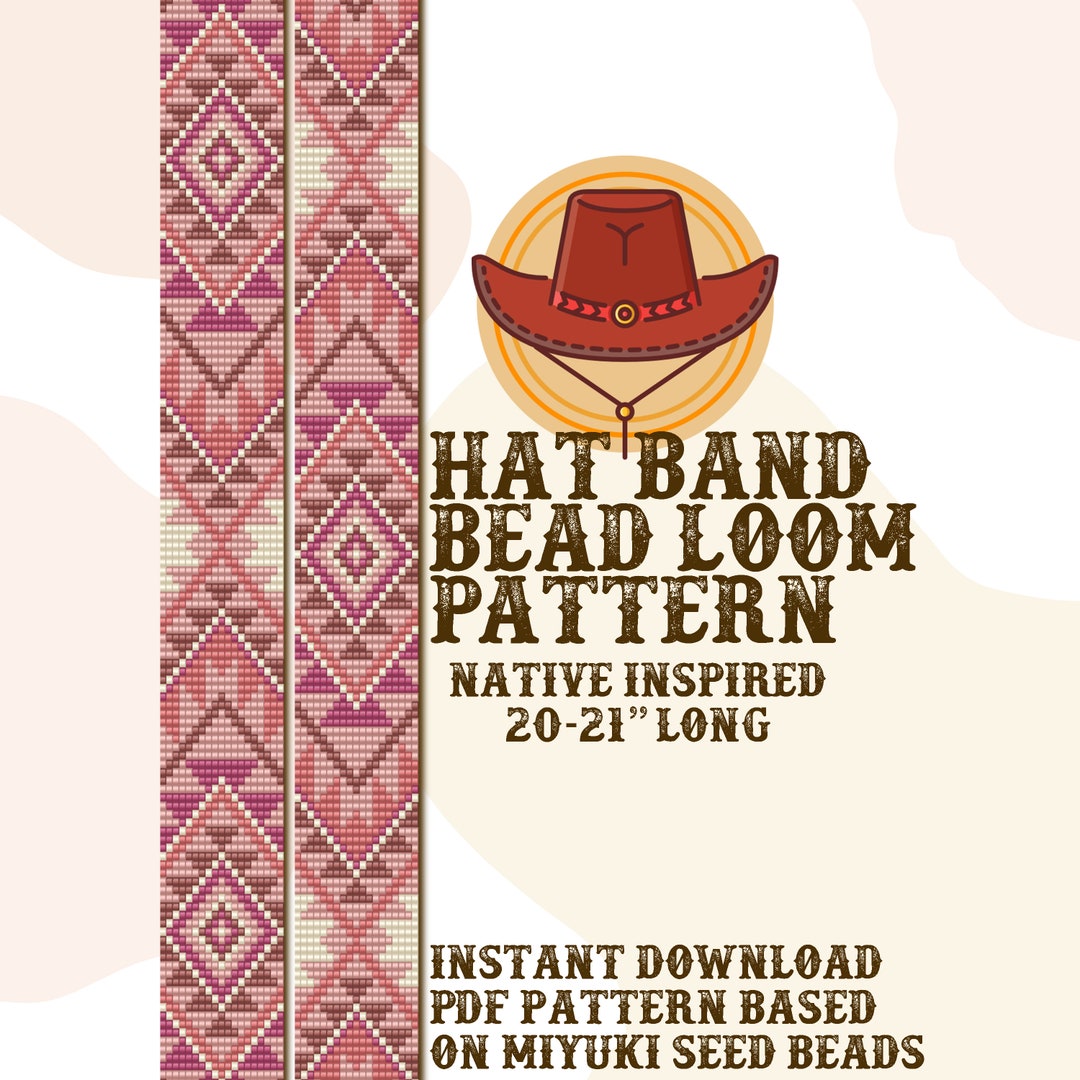 Sweet April Hat Band Pattern - Hat Band Native Bead Loom Pattern - PDF ...