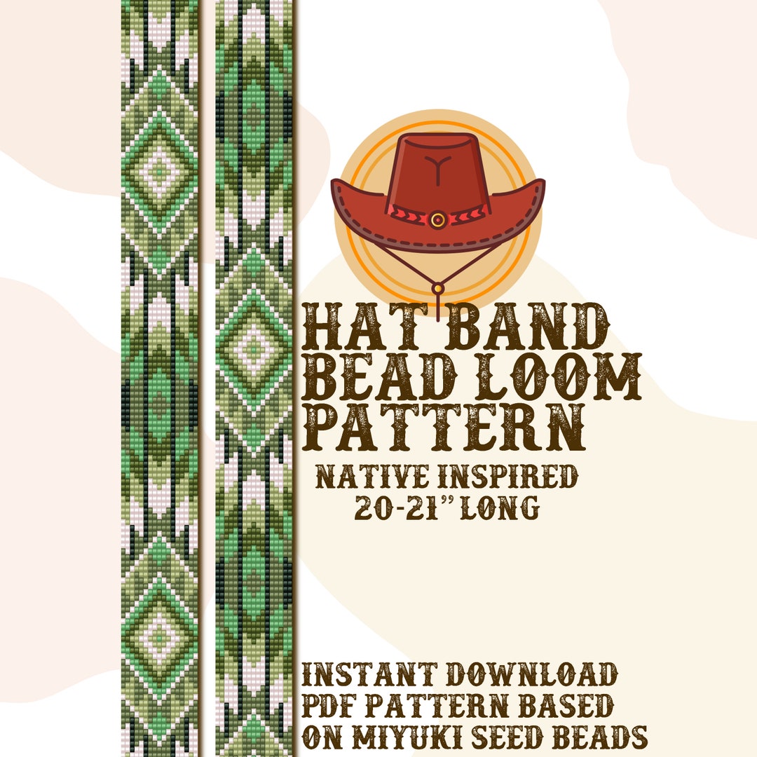 Olive Hat Band Pattern - Hat Band Native Bead Loom Pattern - PDF ...