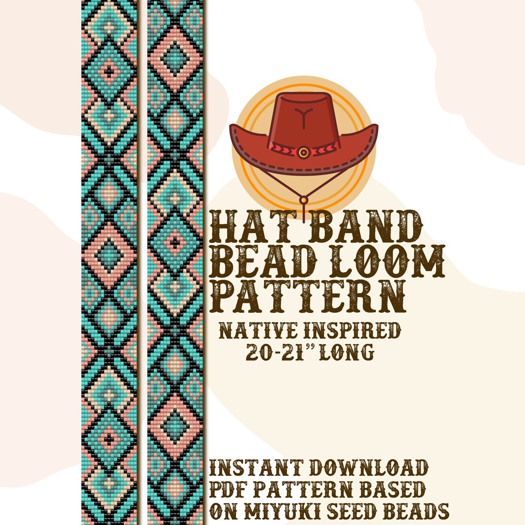 March Hat Band Pattern - Hat Band Native Bead Loom Pattern - PDF ...