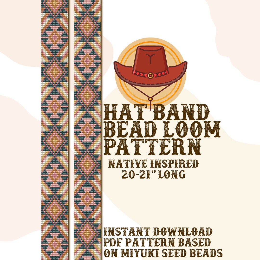 April Hat Band Pattern - Hat Band Native Bead Loom Pattern - PDF ...