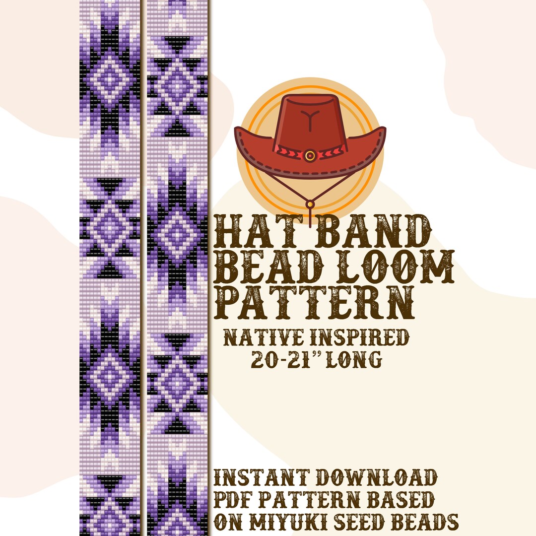 Purple Morning Mist Hat Band Pattern - Hat Band Native Bead Loom ...
