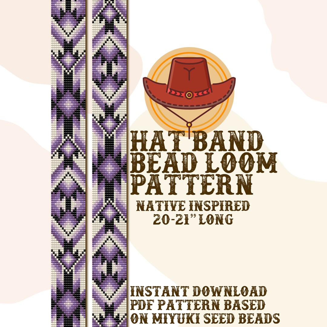 Beaty of the Rain Hat Band Pattern - Hat Band Native Bead Loom Pattern ...