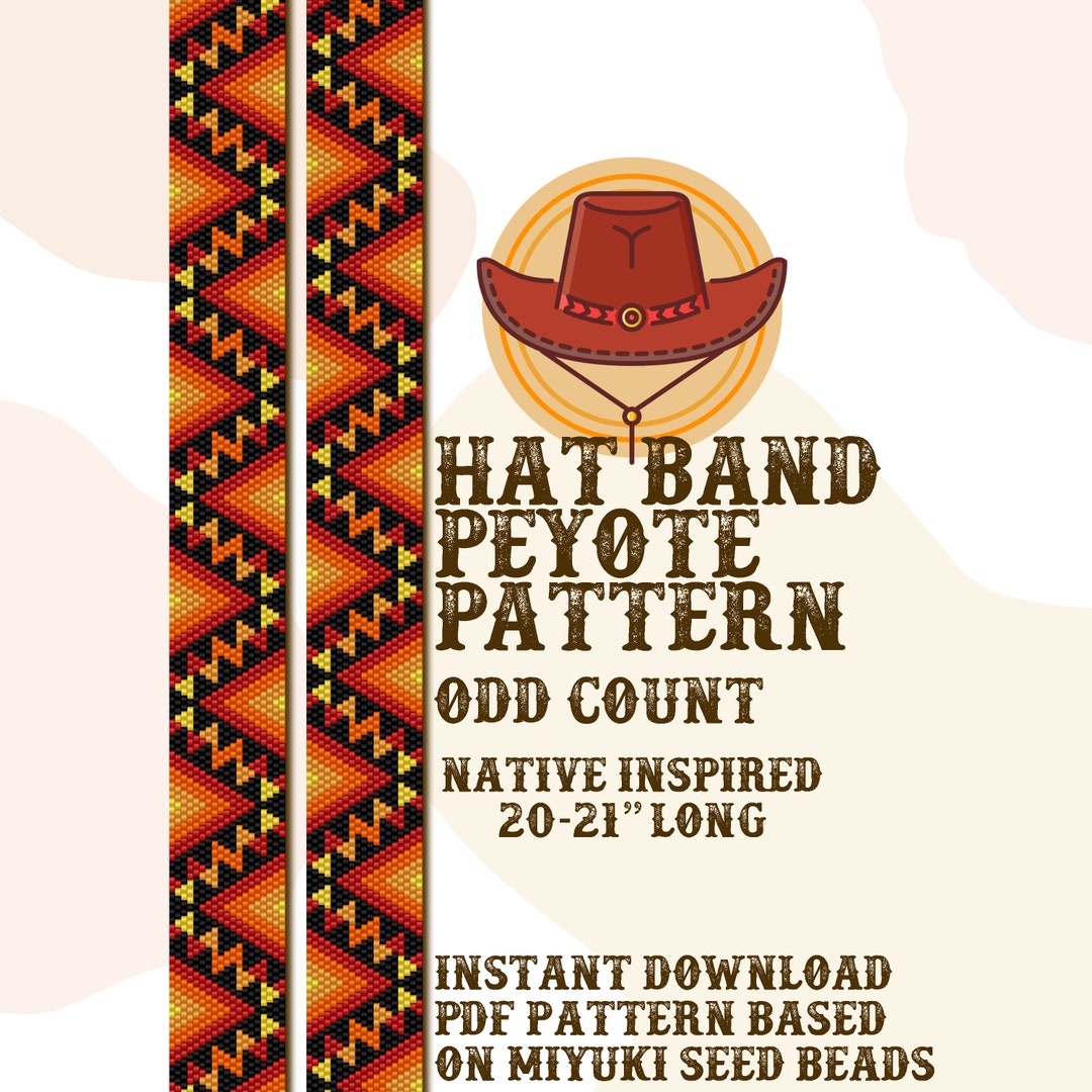 Flame of Fire Hat Band Pattern - Hat Band Native Peyote Pattern - Odd ...