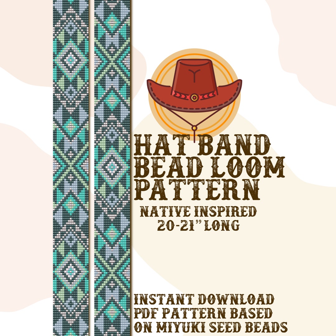 Moss Hat Band Pattern - Hat Band Native Bead Loom Pattern - PDF Instant ...