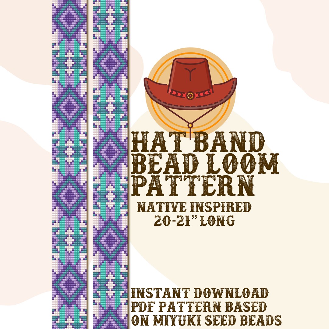 Lost Waterfall Hat Band Pattern - Hat Band Native Bead Loom Pattern ...