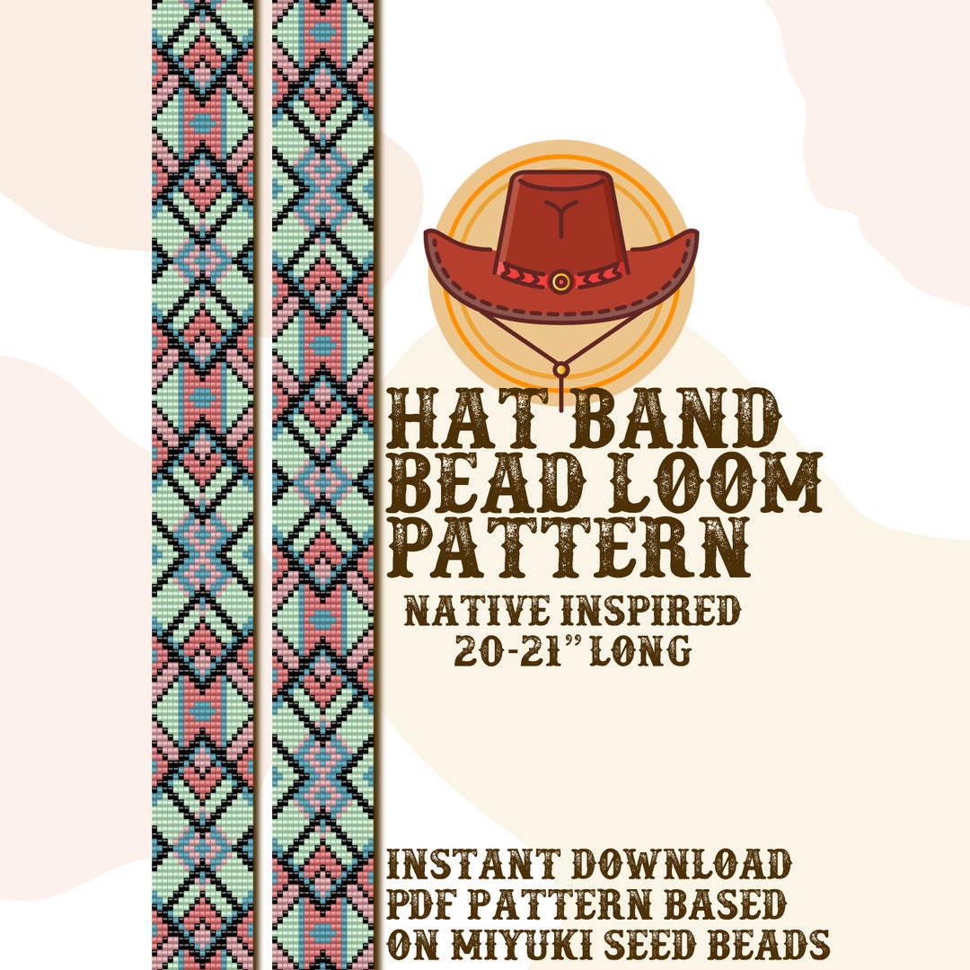 Diamond Hat Band Pattern - Hat Band Native Bead Loom Pattern - PDF ...