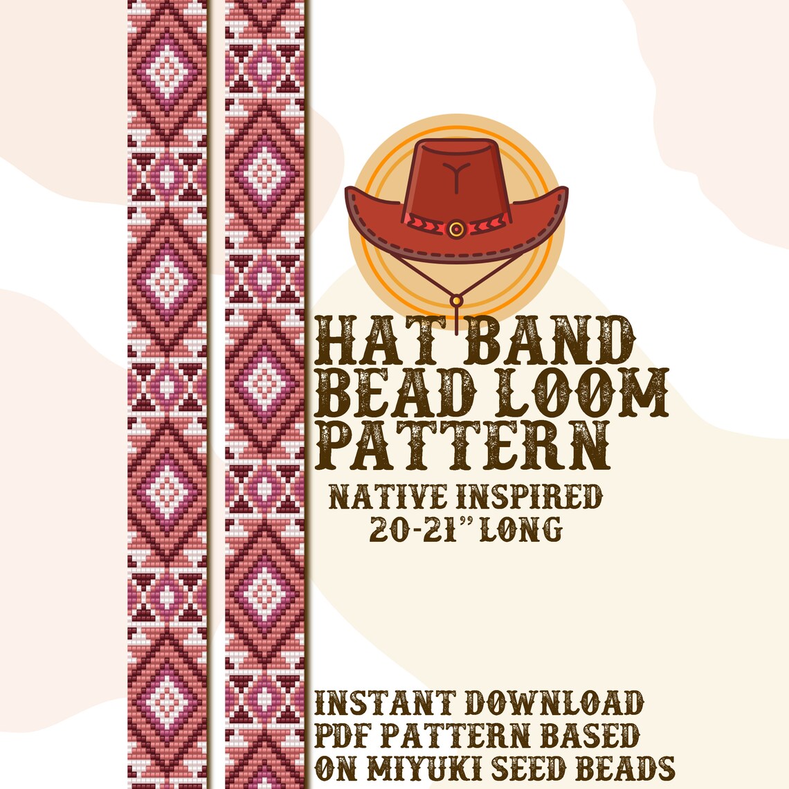 Poppy Hat Band Pattern - Hat Band Native Bead Loom Pattern - PDF ...