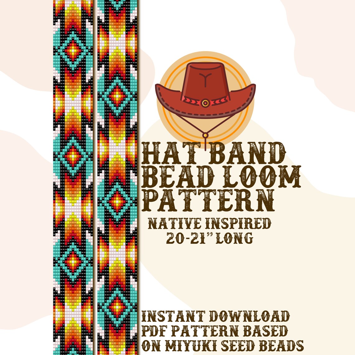 Adventure Hat Band Pattern Hat Band Native Bead Loom Pattern PDF ...