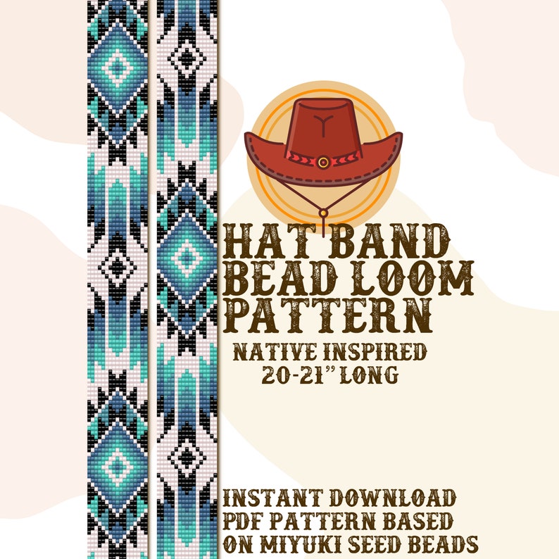 Ice Rock Hat Band Pattern - Hat Band Native Bead Loom Pattern - PDF ...
