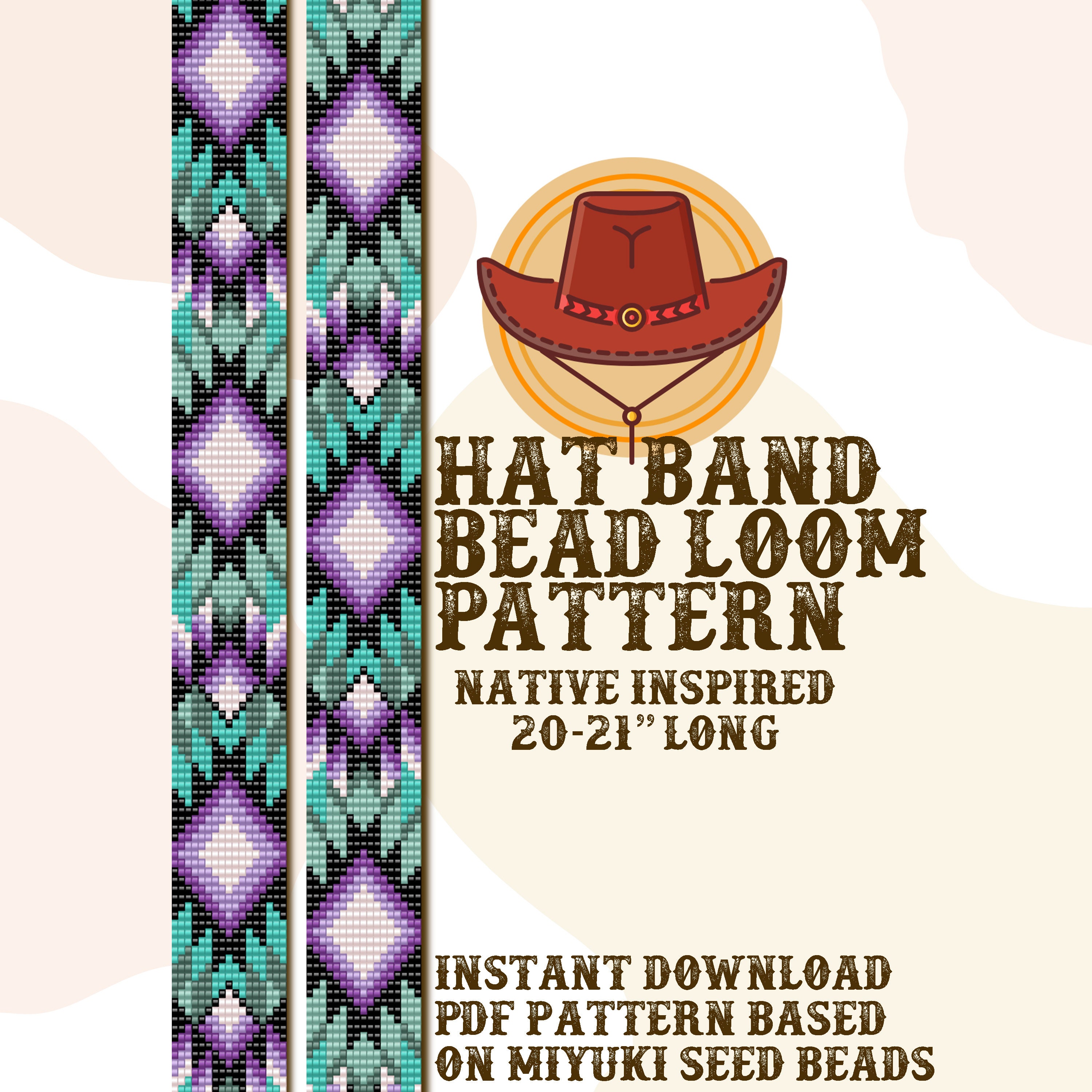 Winter Song Hat Band Pattern Hat Band Native Bead Loom Pattern PDF ...