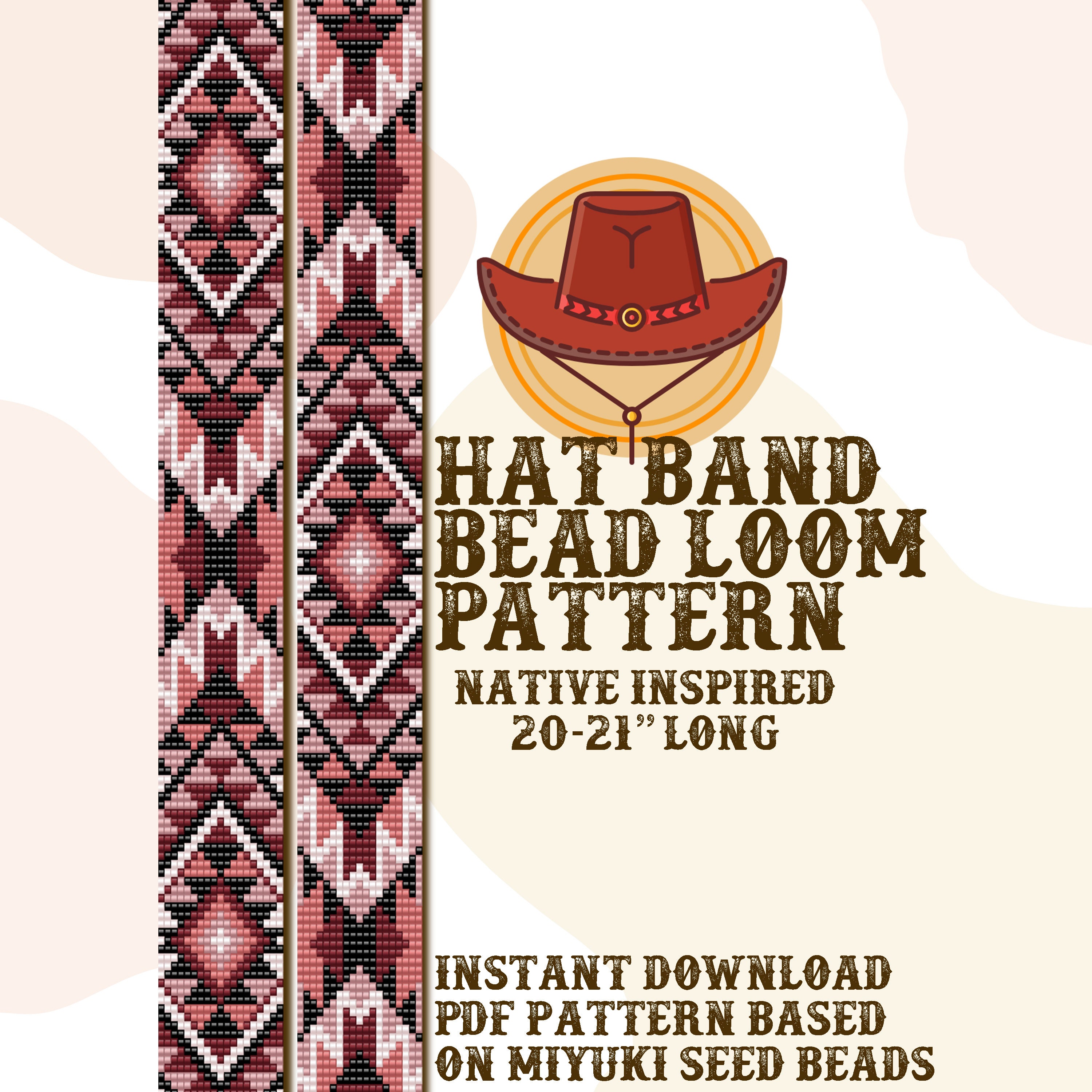 Dream of Spring Hat Band Pattern Hat Band Native Bead Loom Pattern PDF ...