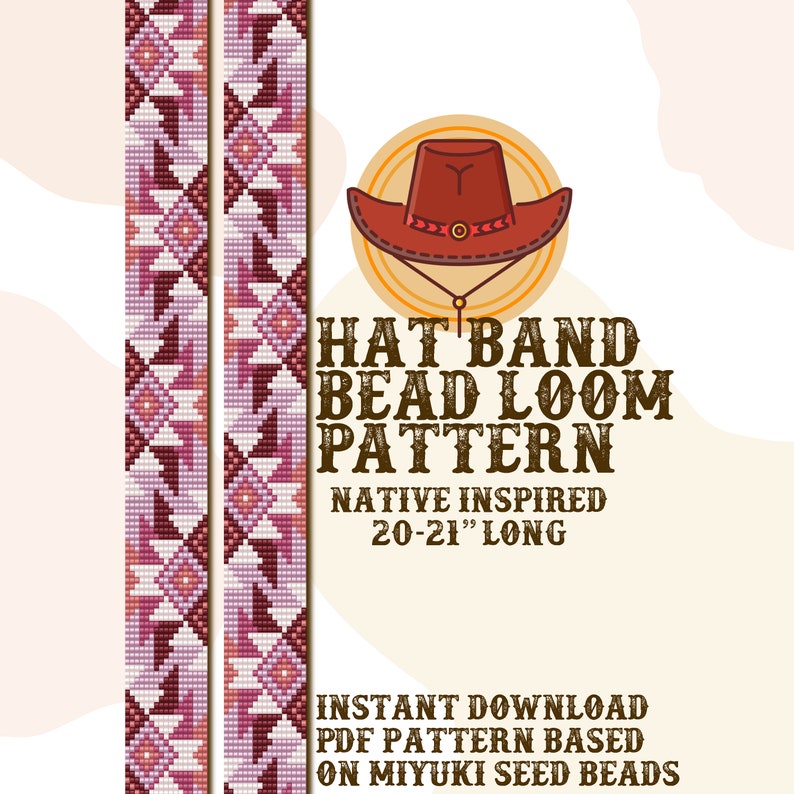 Spring in Bloom Hat Band Pattern Hat Band Native Bead Loom - Etsy