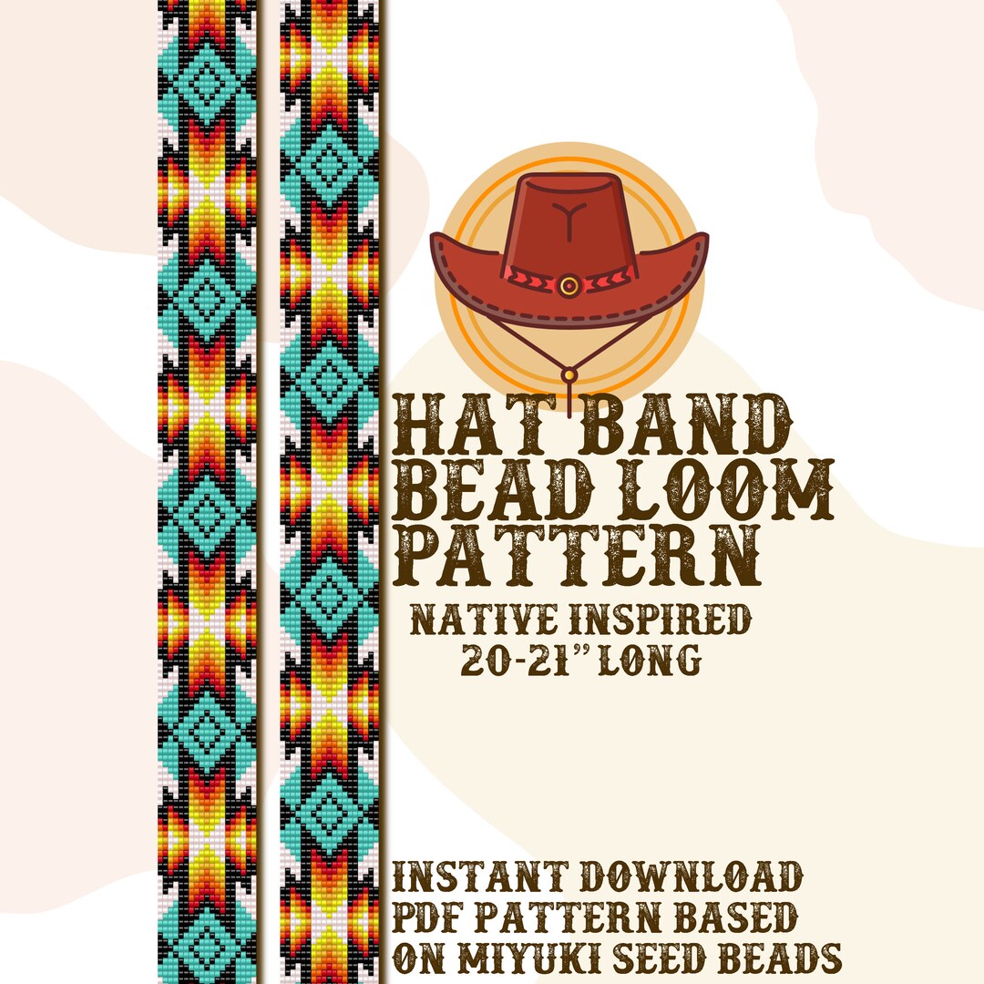 Spirit of Fire Hat Band Pattern - Hat Band Native Bead Loom Pattern ...