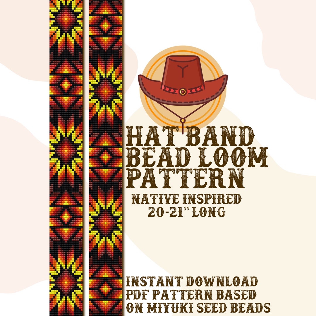Sunshine August Hat Band Pattern - Hat Band Native Bead Loom Pattern ...