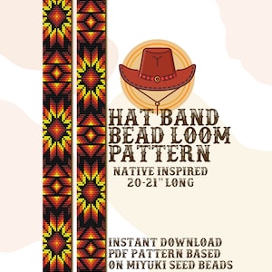 Sunshine August Hat Band Pattern - Hat Band Native Bead Loom Pattern ...