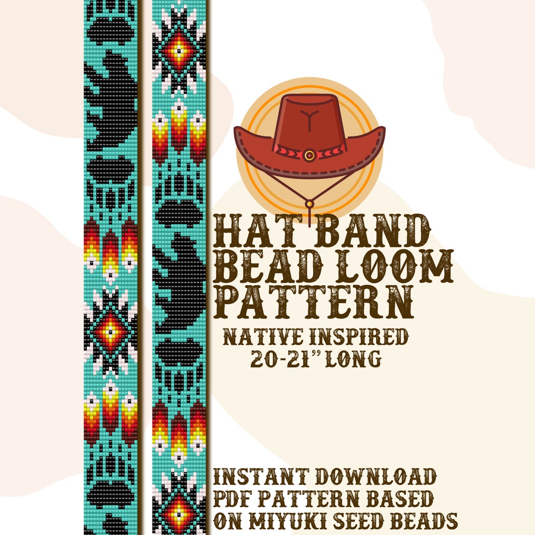 Bear and Paw Hat Band Pattern - Hat Band Native Bead Loom Pattern - PDF ...