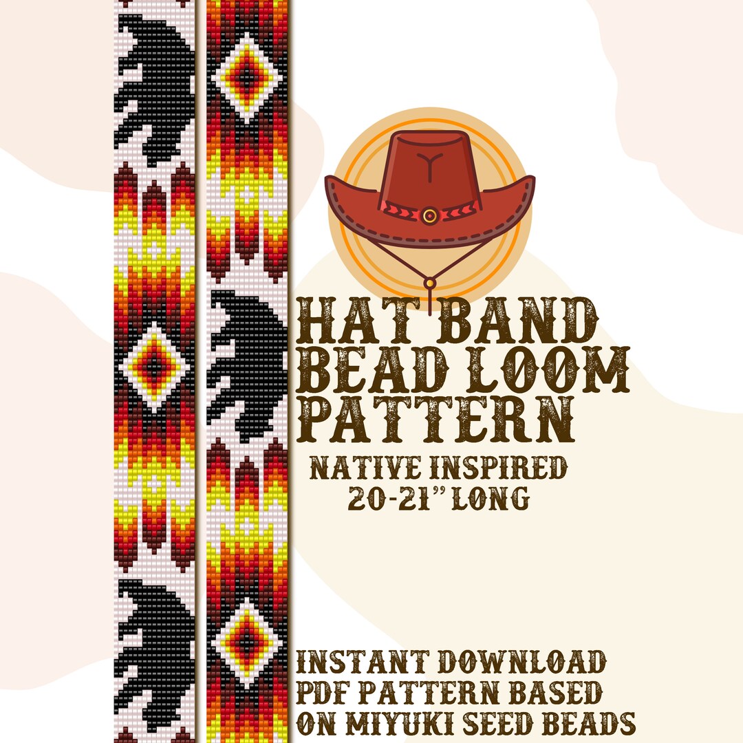 Bear Steps Hat Band Pattern - Hat Band Native Bead Loom Pattern - PDF ...