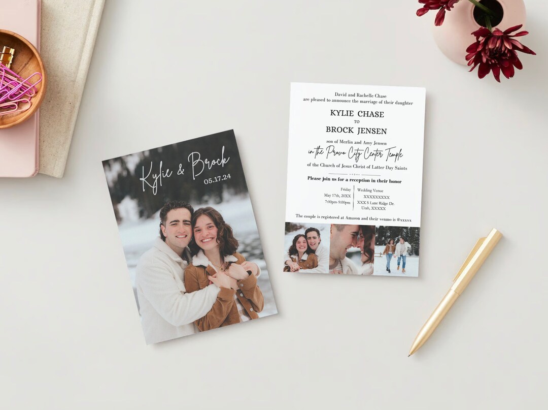 Wedding Invitation Canva Template - Etsy