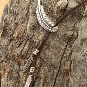 Feather Necklace for Women, Lariat Women Necklace, Silver Feather ...