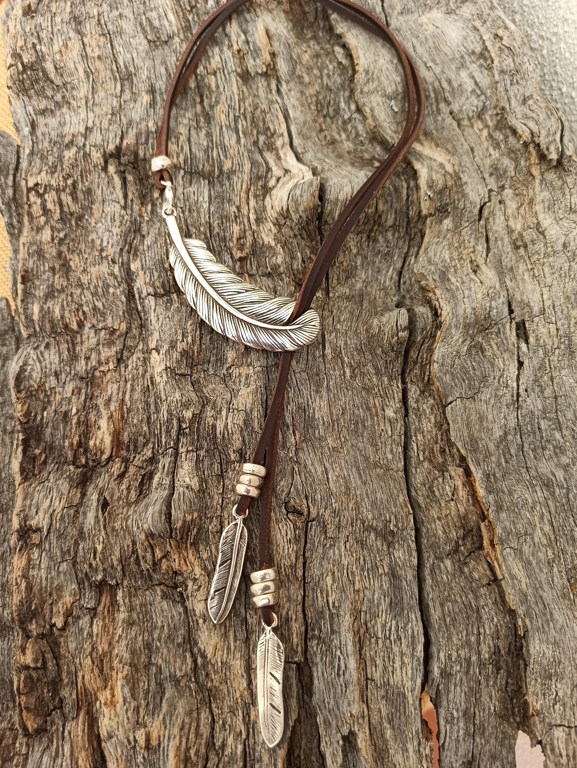 Feather Necklace for Women, Lariat Women Necklace, Silver Feather ...