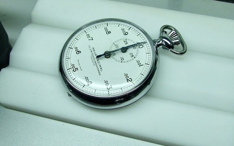 A Stainless Steel Swiss Made Hour Decimal Stop Watch "j.w. Ellis ...