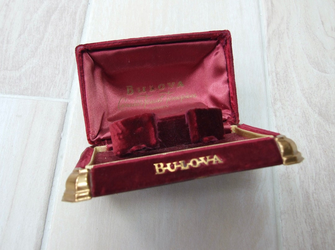 Vintage Retro 1940'S Velvet Bulova Watch Box - Etsy