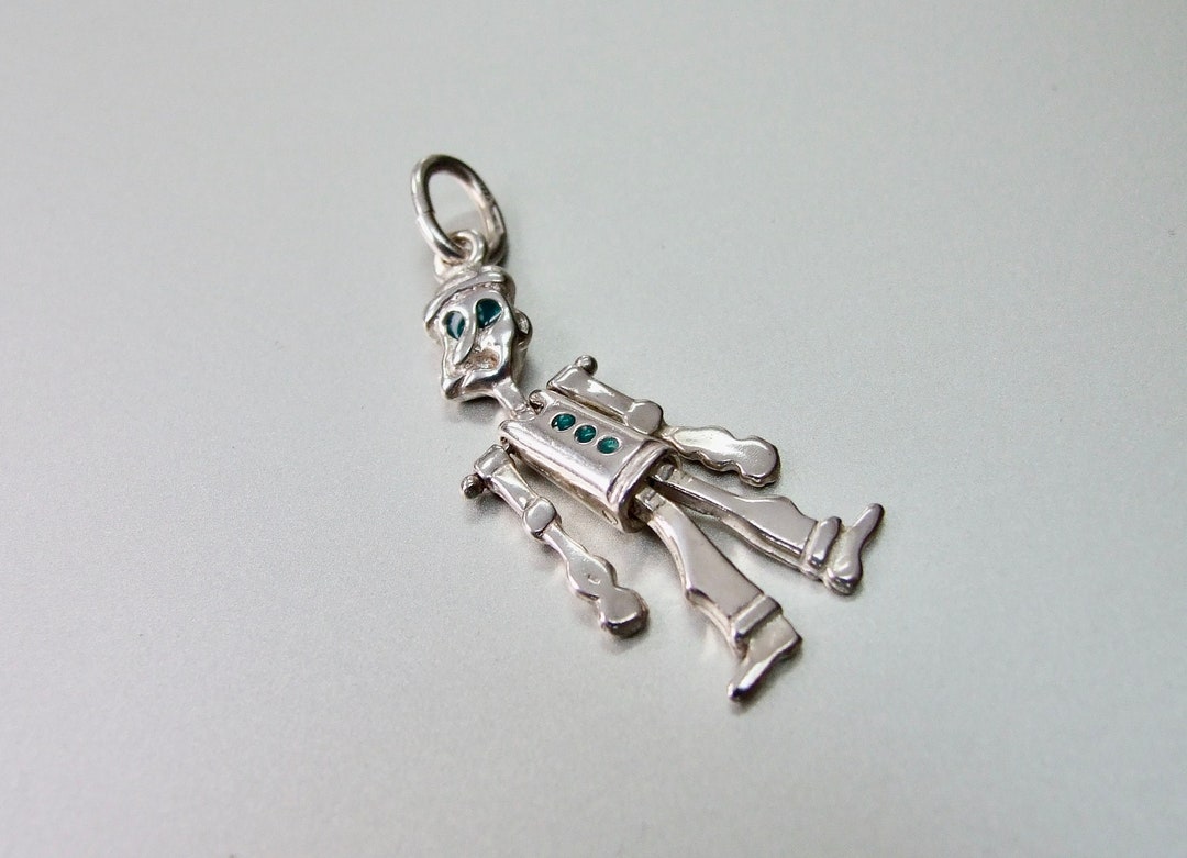 A Unique Vintage Hand Made Italy Sterling Silver Movable Puppet Charm ...