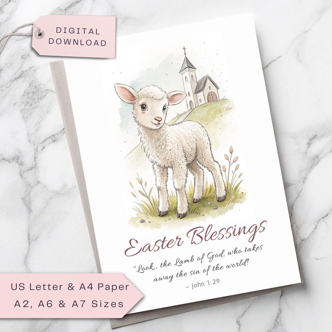 Christian Easter Card With Bible Verse, Lamb of God Easter Card, John 1 ...