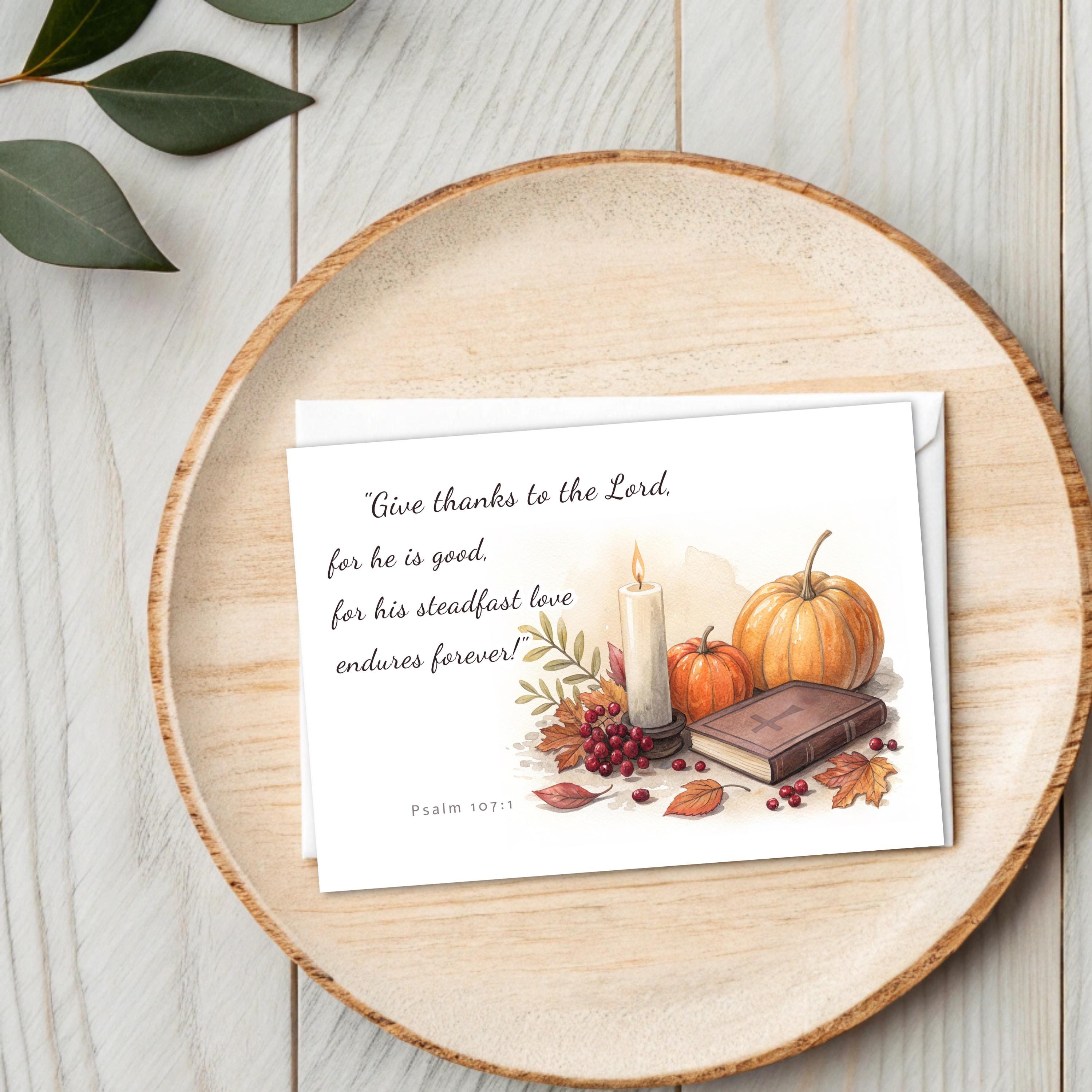 Thanksgiving Bible Verse Card, Christian Fall Blessing, Personalized ...