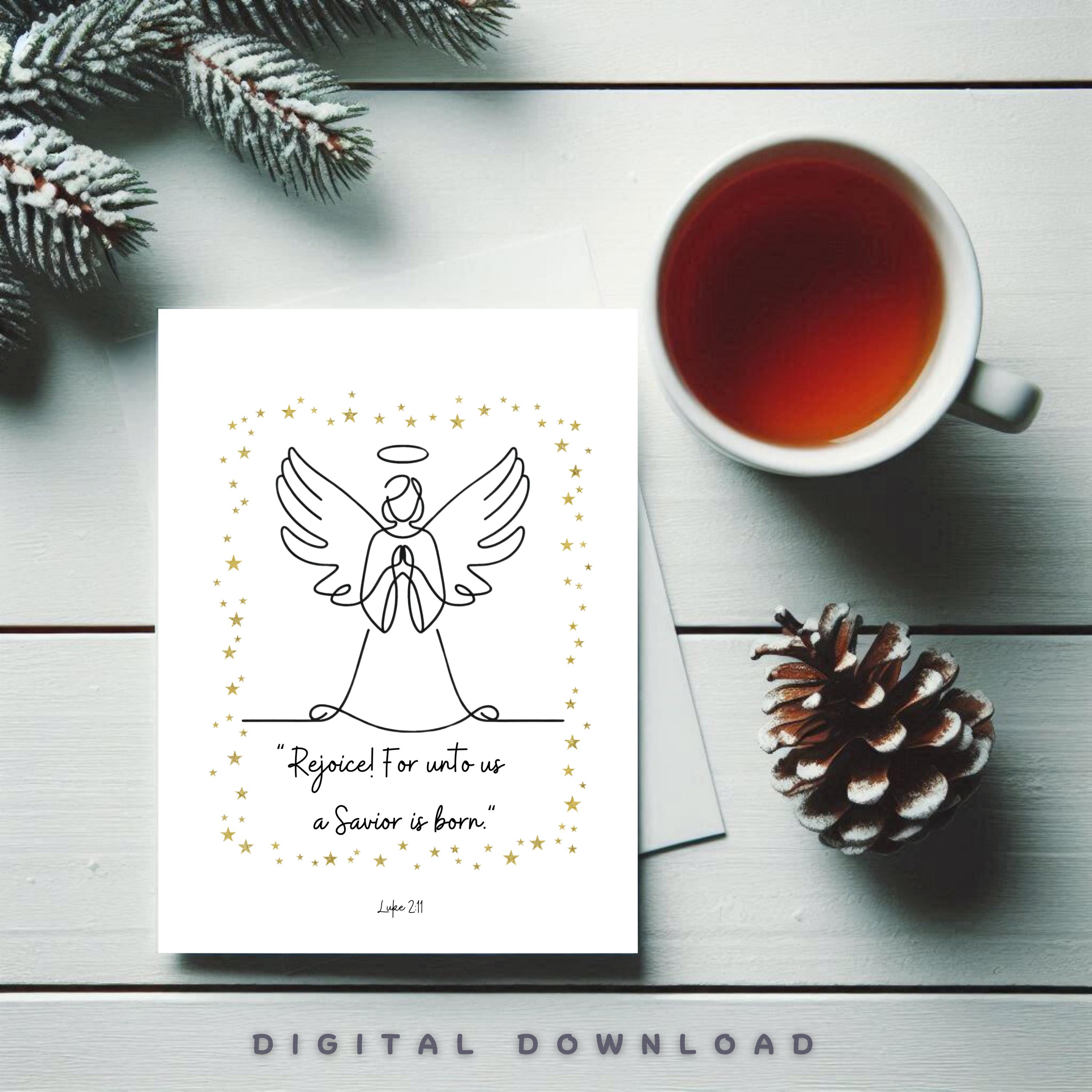 Christmas Bible Verse Card, Religious Christmas Notecard, Faith-based ...