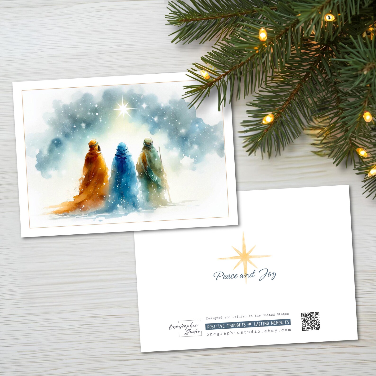 Three Wise Men Christmas Card – Magi Watercolor Religious Holiday ...