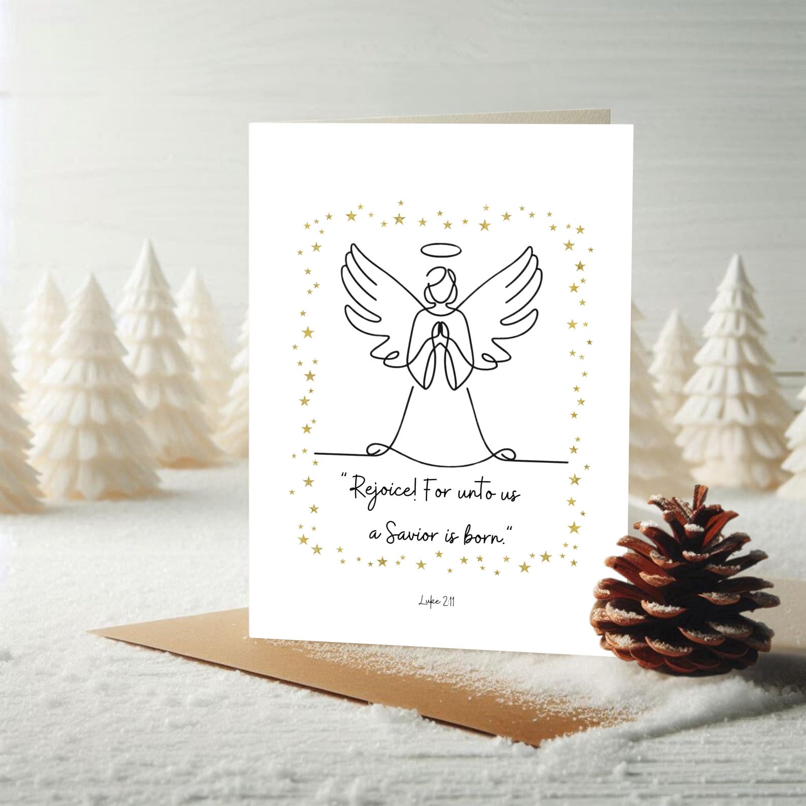 Christmas Bible Verse Card, Religious Christmas Notecard, Faith-based ...