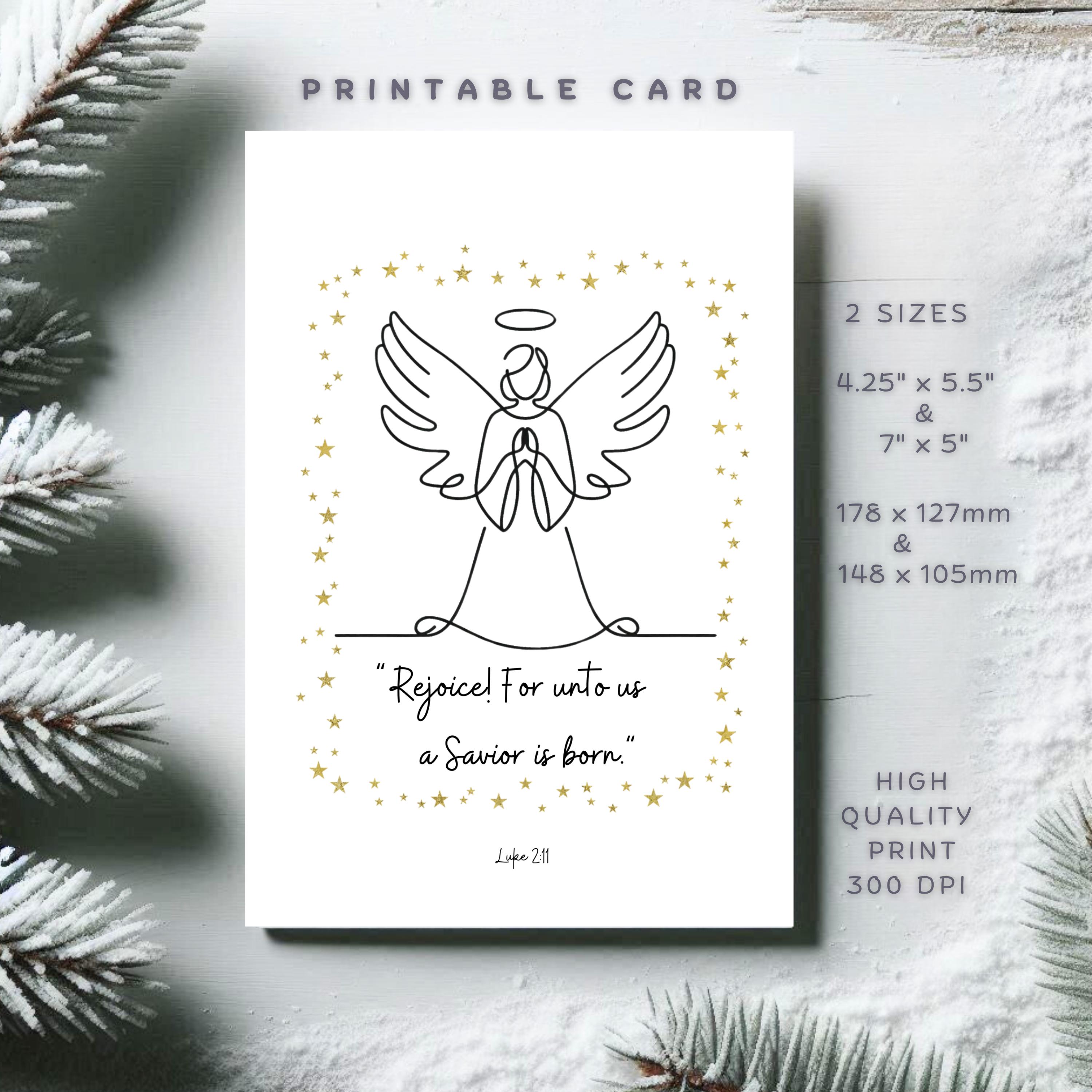 Christmas Bible Verse Card, Religious Christmas Notecard, Faith-based ...