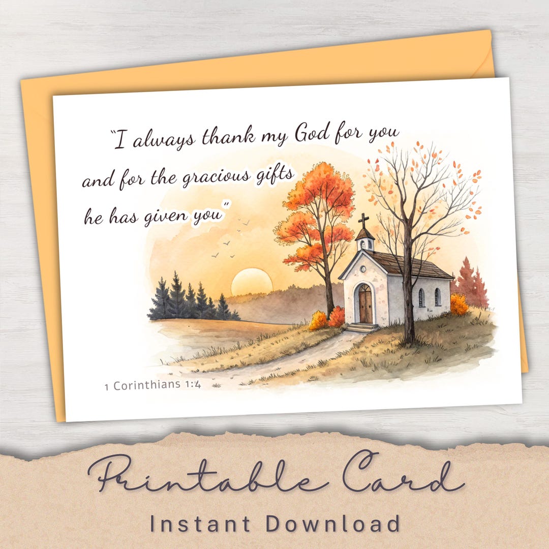 Christian Thanksgiving Card, Faith Thank You, Religious Encouragement ...