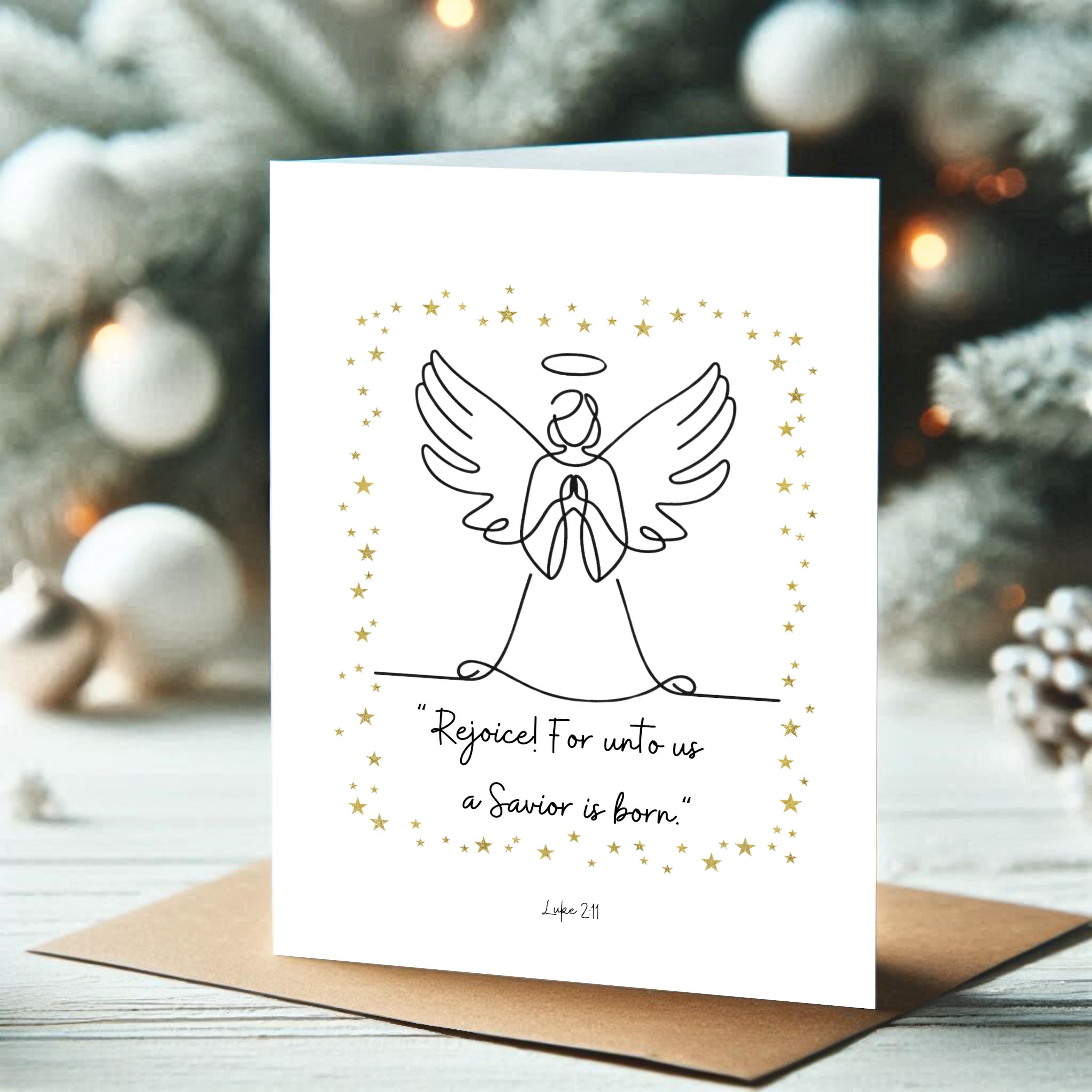 Christmas Bible Verse Card, Religious Christmas Notecard, Faith-based ...