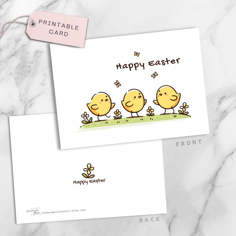 Cute Baby Chicks Easter Card, Adorable Spring Greeting Card for Family, Friends, Kids & Teachers ...
