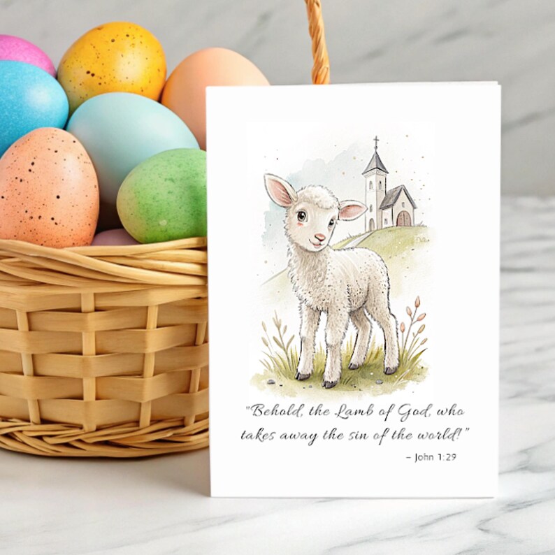 Christian Easter Card With Bible Verse, Lamb of God Easter Card, John 1 ...