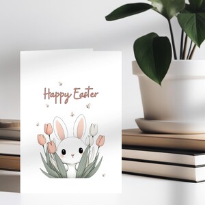Cute Easter Bunny Card - Easter Greeting Card - Spring Rabbit Card ...