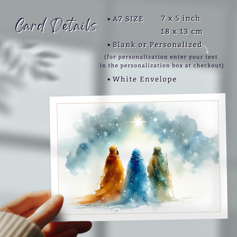 Three Wise Men Christmas Card – Magi Watercolor Religious Holiday ...