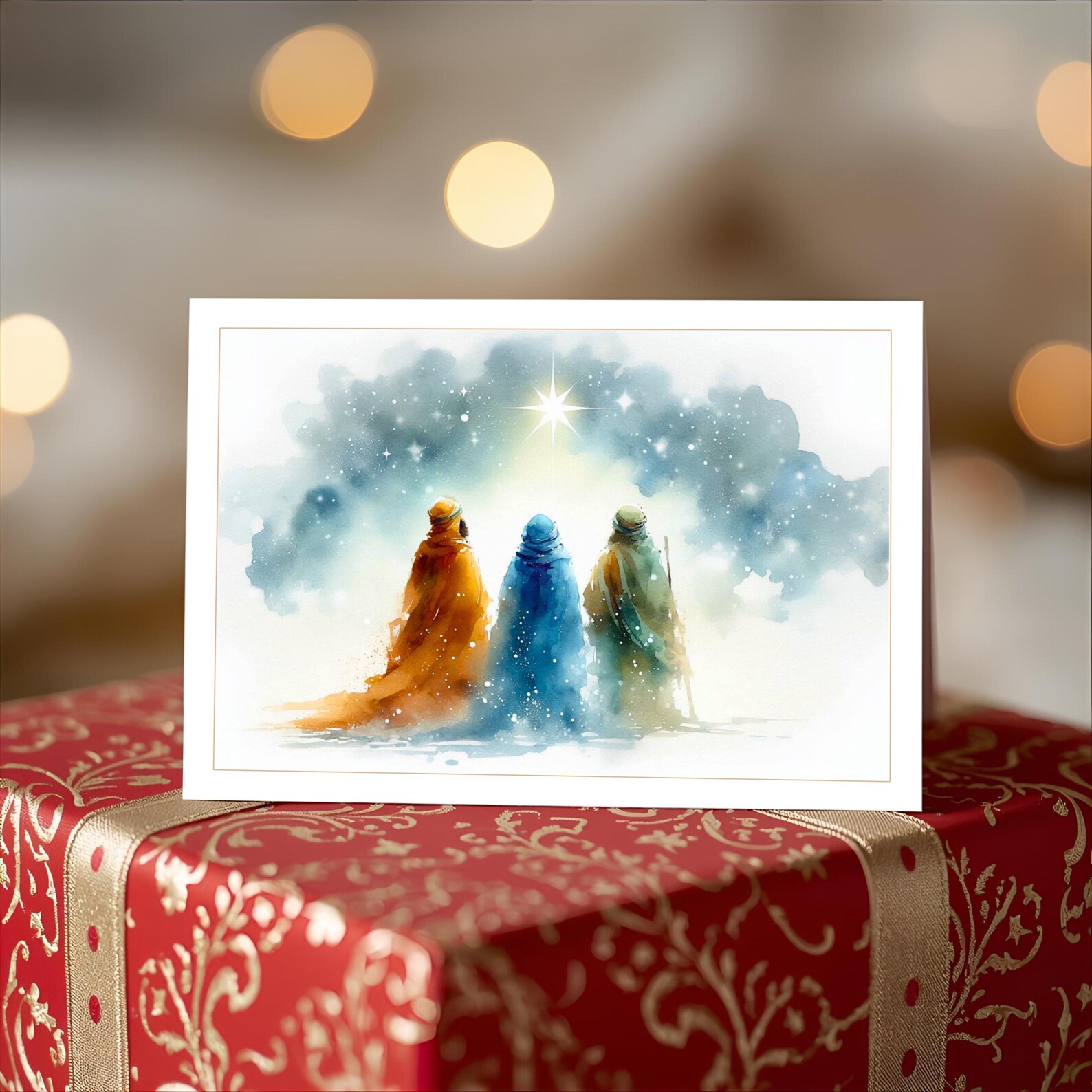 Three Wise Men Christmas Card – Magi Watercolor Religious Holiday ...