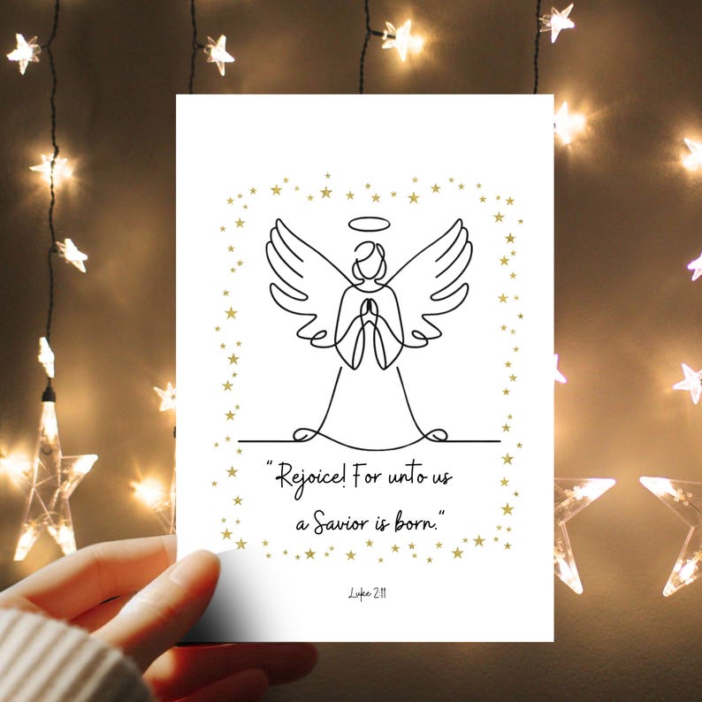 Christmas Bible Verse Card, Religious Christmas Notecard, Faith-based ...