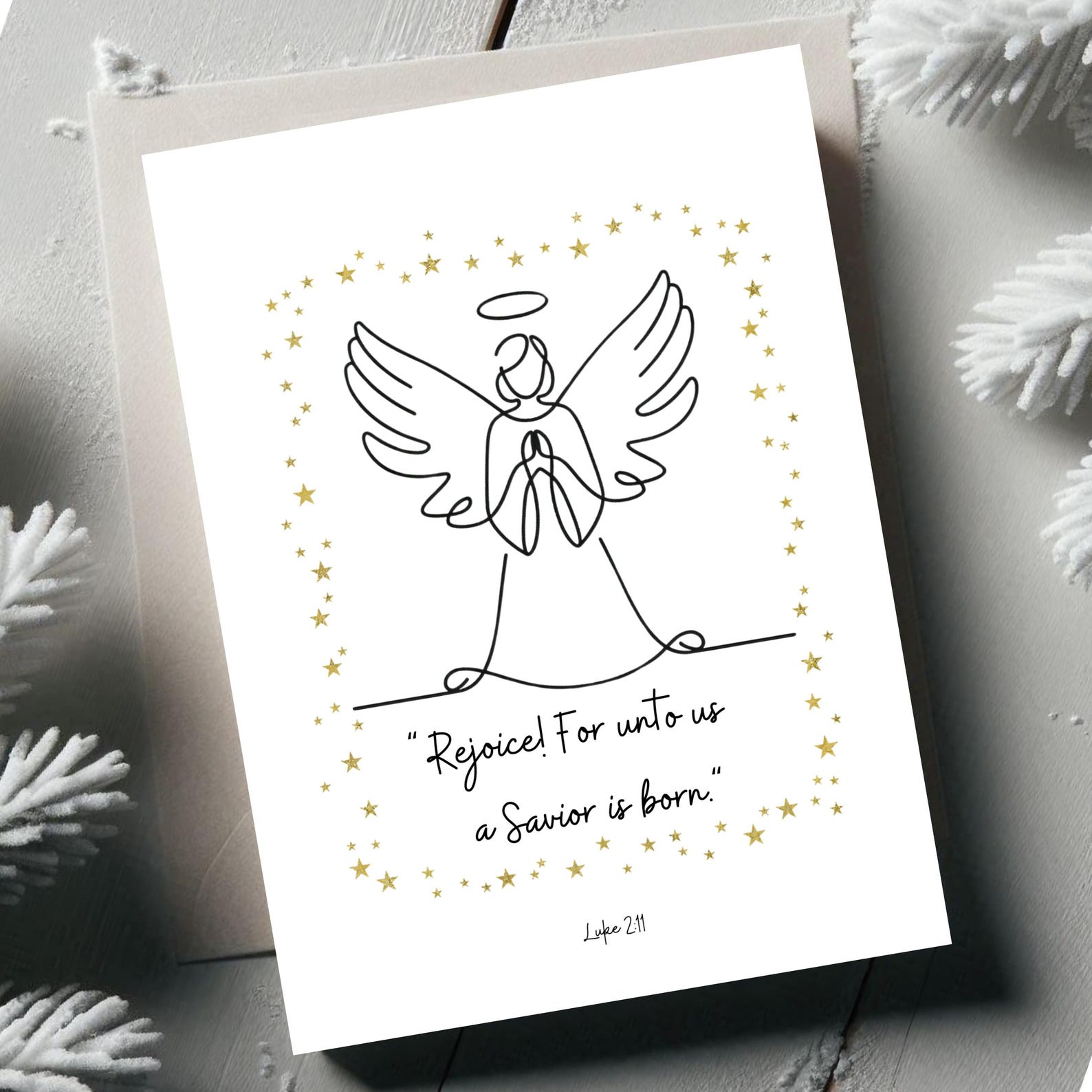 Christmas Bible Verse Card, Religious Christmas Notecard, Faith-based ...