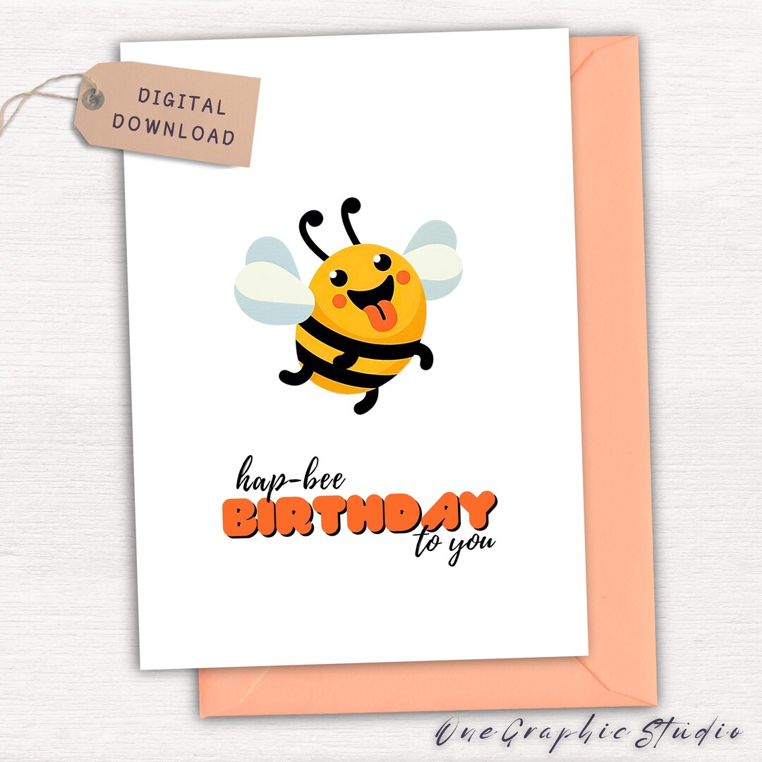 Bumble Bee Birthday Card - Bee Birthday Card - Birthday Card for ...
