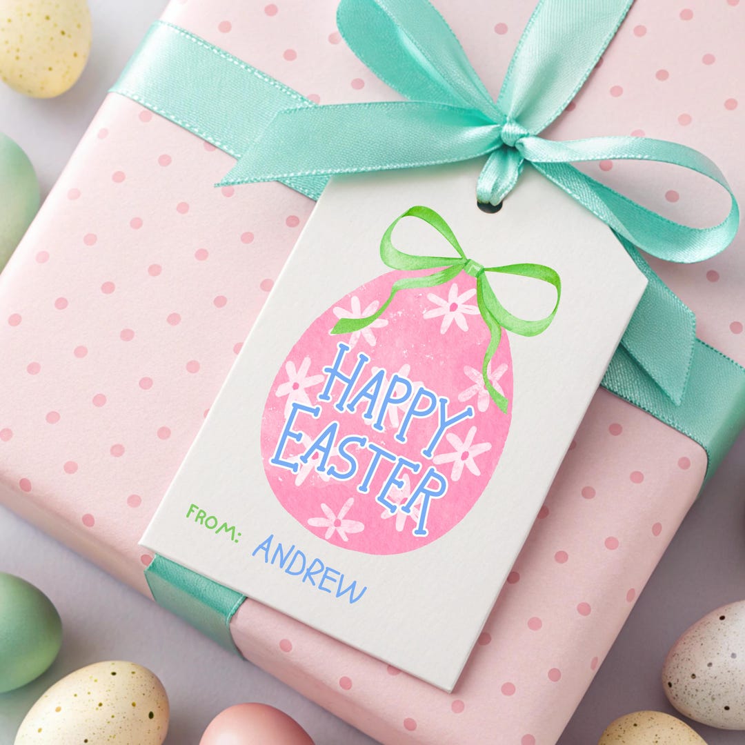Easter Egg Gift Tags, Personalized Name Tags for Easter Gift, Favor ...