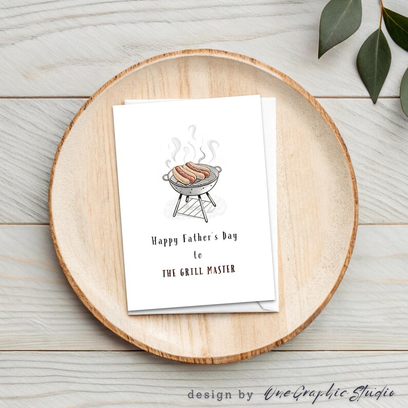 Funny Father’s Day Card, Grill Master Dad Card, Hot Dog BBQ Pun ...