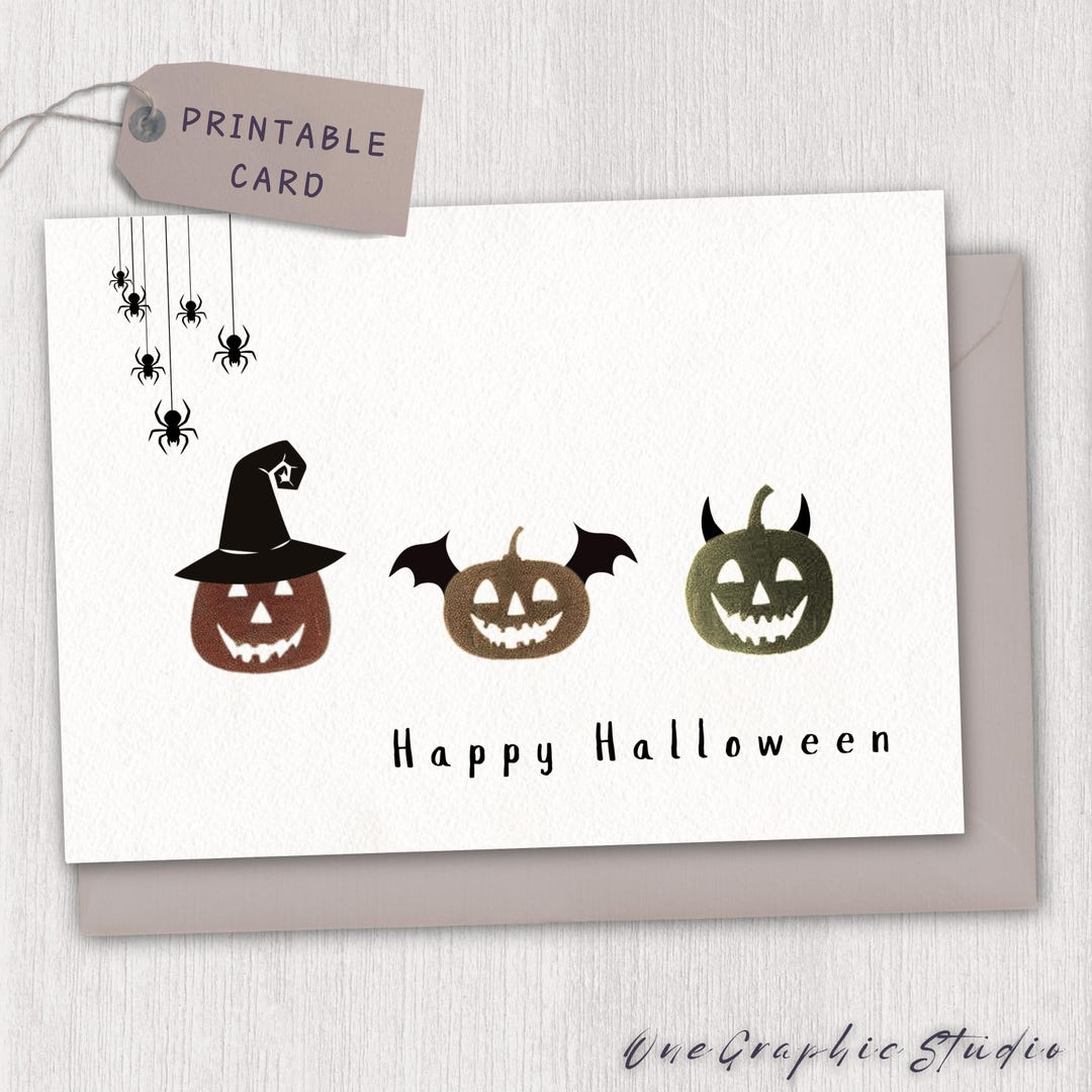 Jack O Lantern Card, Halloween Pumpkin Note Card, Pumpkin Patch ...
