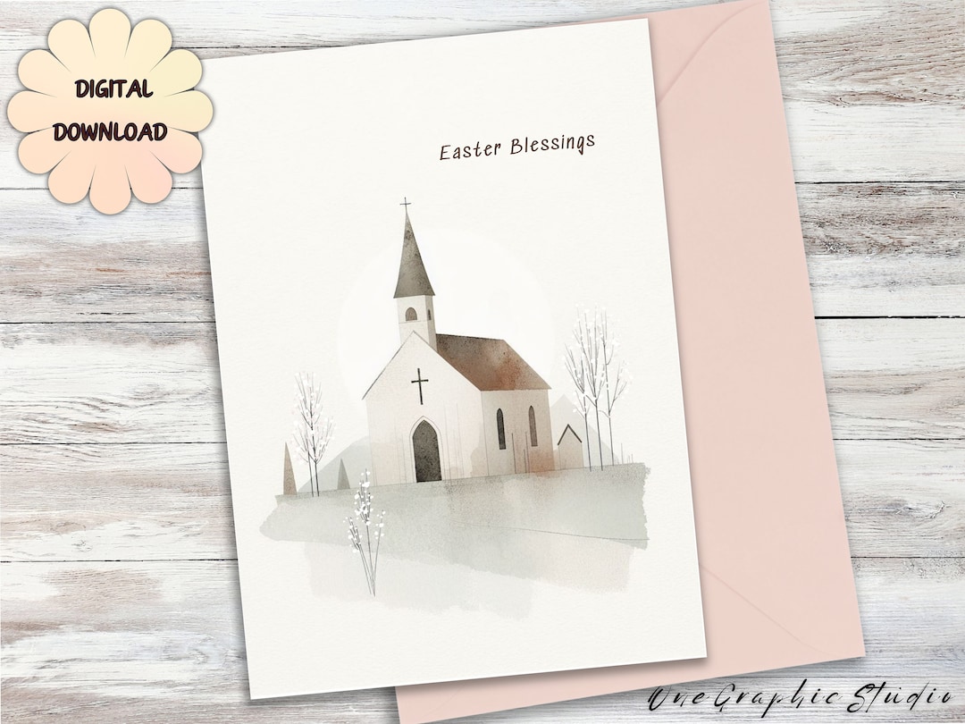 Easter Church Christian Greeting Card, Catholic Easter Card, Religious ...